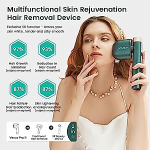 JOVS Venus Pro Ⅱ IPL Hair Removal for Woman & Man 330° Rotation Head Sapphire Cooling Unlimited Flashes Hair Removal Device at Home Use Safe for Whole Body Painless, FDA Cleared - Emerald