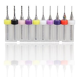 10Pcs PCB Print Circuit Board Carbide Micro Drill Bits 0.3mm to 1.2 mm by Zuela ®