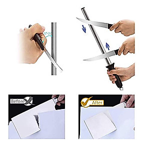 10 InchKnife Sharpener Rod, Professional Knife Sharpening Steel Honing Steel Tool for Home Hotel Restaurant Kitchen