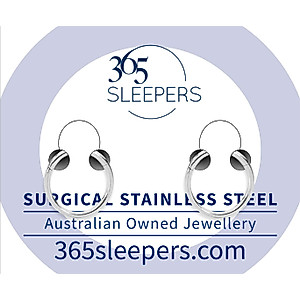 365 SLEEPERS 2PCS 18G Surgical Steel 6mm - 10mm Hinged Hoop Segment Nose Septum Tragus Helix Lip Ring Unisex Sleeper Earrings