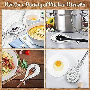 LotFancy Spoon Rest, Ceramic Spoon Holder for Kitchen Counter, 9.1 (L) x 4.5(W), Large Spatula Holder for Stove Top, Farmhouse Utensil Rest for Ladle, Teaspoon, Whale Shape