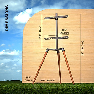 ProMounts Modern TV Floor Stand, Universal TV Mount with 90° Swivel, Corner TV Easel with Tripod Base for 47-72 Inches, LED LCD OLED Flat and Curved Screens