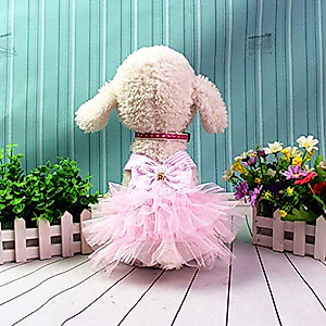 HonpraD Rainbow Dog Sweater Pet Bottoming Dress Stripe Print Summer Soft Vest Outfit for Dogs Walking Travel Apparel Pet Clothes