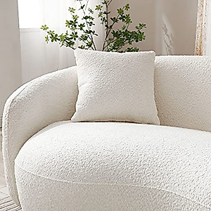 LyuHome Curved Sofa Couch for Living Room, Small Cream Couch, Mid-Century Modern Comfy Cloud Couch for Small Spaces,Bedroom Apartment 94" Beige