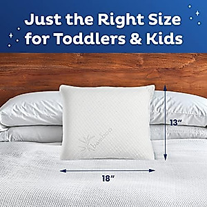 Snuggle-Pedic Toddler Pillow for Travel & Camping - USA Made Shredded Memory Foam Pillows w/Cooling Cover - Kids Pillow