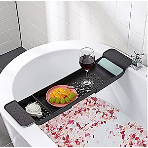 SDGH Retractable Bathtub Storage Rack Bath Tray Shelf Tub Multi-Function Bathroom Tool Towel (Color : OneColor)