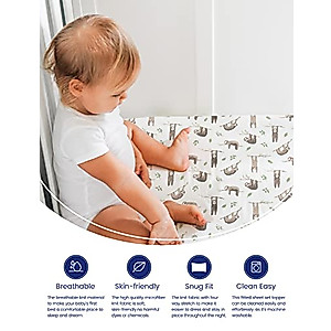 TotAha Premium Stretchy Crib Sheets (2-Pack)-Hypoallergenic, Silky Comfort, Buttery Soft, Calming Effect, All-Season Jersey-Knit Sheets, 28 X 52 X 9'' Extra Deep Pocket Police Car & Sloth