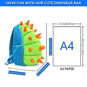 yisibo Kids Dinosaur Backpack Toddler Backpack Waterproof Preschool Travel Schoolbag Backpack for Kindergarten Bookbags Boys Girls 2-7 Years