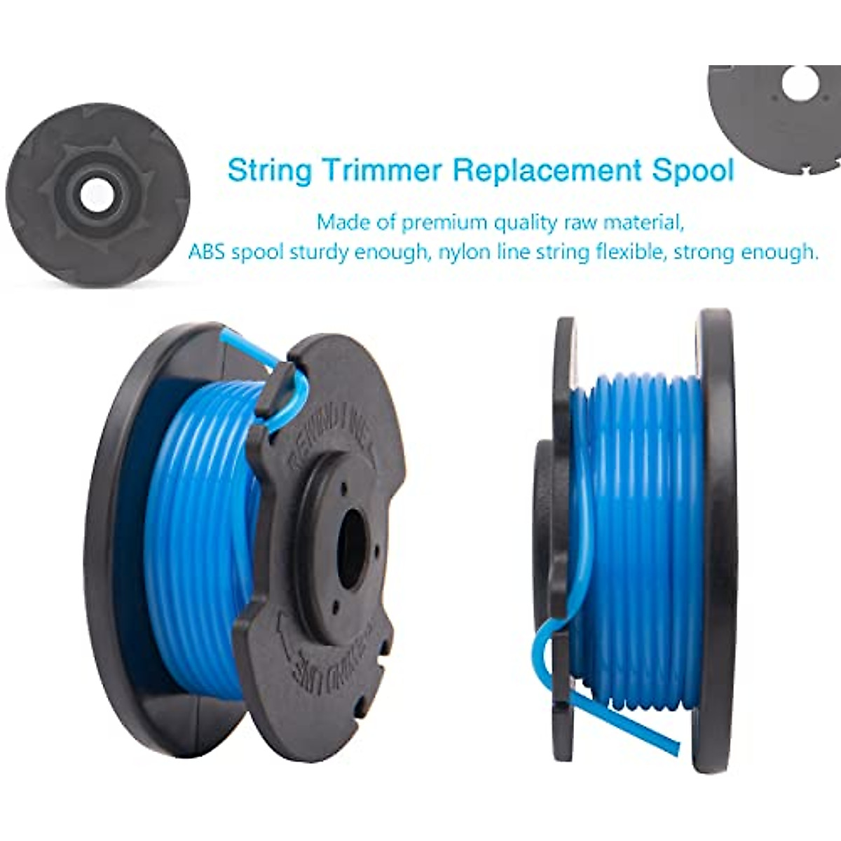 NOTETOUPT AC14RL3A String Trimmer Replacement Spool Line Compatible with Ryobi One+ 24V, 18V, and 40V Cordless Trimmers 0.065" Autofeed Replacement Spool (8 Spools + 1 Cap) by Rain King