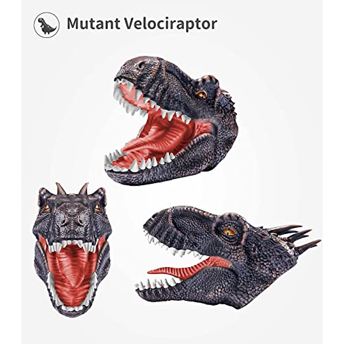 Dinosaur Puppet Toy for Boy 8-12, Geyiie Dino Toys Puppets for Girls Toddler, Dinosaurio Indominus Battle Toys for Kids 5-7 Velociraptor Head Toys Valentine GIF