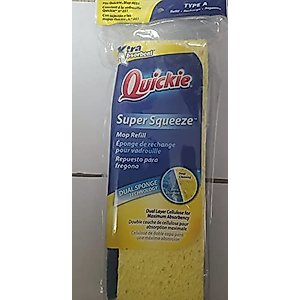 Quickie Sponge Refill, Super Squeeze Mop Refill, Scrubber Strip Included, Clean Bathroom and Kitchen