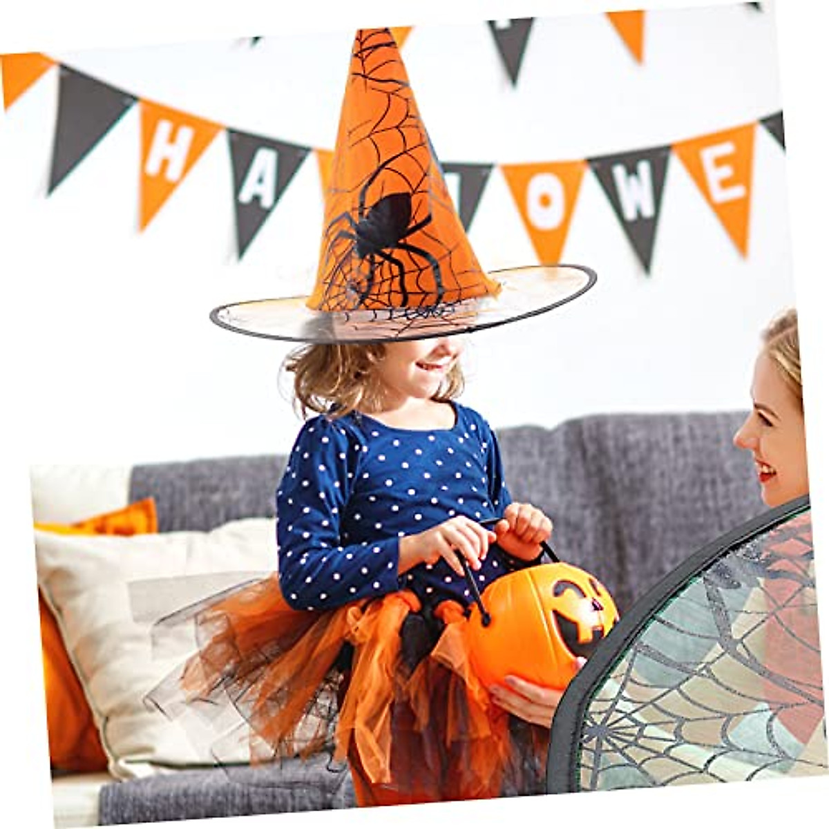 ibasenice 25 Pcs Halloween Hat Witch Costume for Women Party Hats for Kids Kids Outfits Halloween Party Costume Spider Pattern Halloween Hat Witch Costume Headbands Witches Hat Party Supply