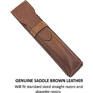 Parker Leather Saddle Brown Protective/Travel Case for Straight, Shavette and Barber Razors - from Parker Safety Razor