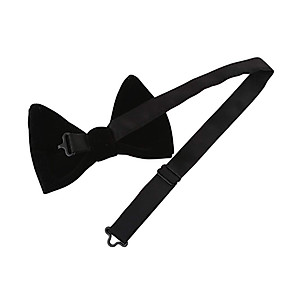 Lovacely Mens Oversized Velvet Bow Tie Solid Color Formal Tuxedo Pre-Tied Big Bowtie 220506