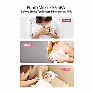 XIMYRA Breast Pumps, Double Wearable Breast Pump, Portable Hands Free Electric Breastpump Rechargeable Milk Extractor-24mm Flange with 2-21mm Inserts,2-19mm Inserts