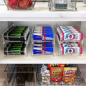 Simple Houseware 2PK Front Loading Tall skinny Can Dispenser, Chrome