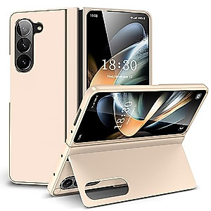 Phone Protective flip case Compatible with Samsung Galaxy Z Fold 5 Case, Slim Hard PC Thin Shockproof Protective Phone Case Protective Holster (Color : Pink)