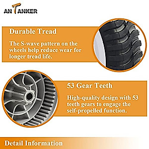 Antanker Front Drive Wheels Replaces MTD 734-04018C 734-04018 734-04018A 734-04018B for Troy Bilt Tuff-Cut 210 TB210 TB230 TB240 Self Propelled Mower/Cub Cadet Stens 205-712 Lawn Mower Set of 2