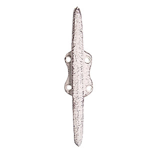 Wowser Antique White Boat Cleat Cast Iron Wall Hooks, Wall Mounted Decoration, Beach Themed Wall Décor, Set of 3, 5.75 Inches High