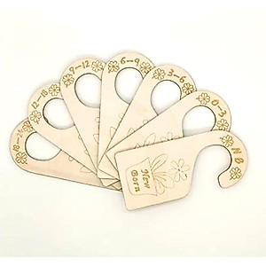 Ainior Baby Closet Dividers,Premium Wooden Baby Closet Size Divider Set of 7,from Newborn to 24 Month,Organize Nursery Closet Hangers by Size/Age