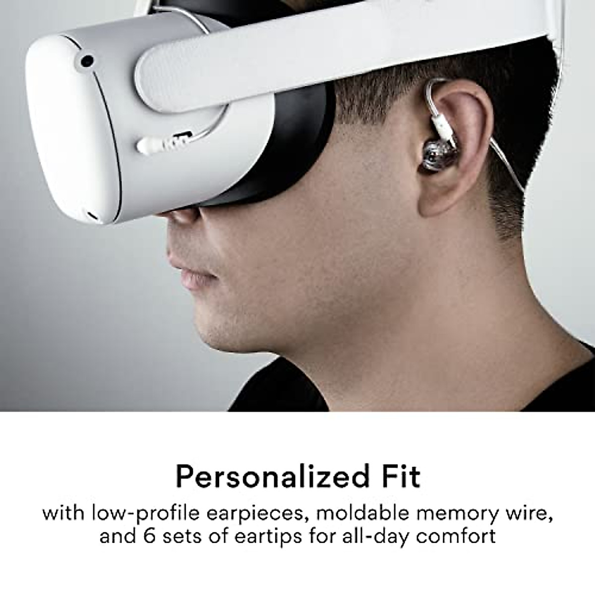 MEE audio M6 VR Multiplatform in-Ear Earphones with Headset Microphone for PS5, Xbox, Nintendo Switch, PC; Also Includes Short Cable and mounting Bracket for Oculus Quest and Other VR Gaming Headsets