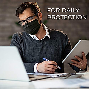 Pac-Dent MASKT-06BK-A iMask Premium ASTM Level 3 Face Mask, Black, Pack of 50