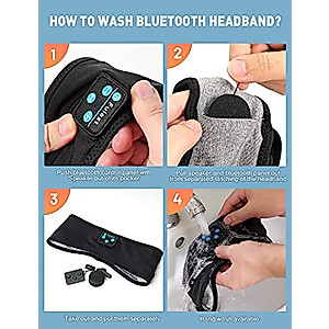 Sleep Headphones Headband, Voerou Wireless Headband Headphones Sports Sweatband with Ultra-Thin HD Stereo Speakers for Sleeping,Workout,Jogging,Yoga,Insomnia,Travel,Meditation