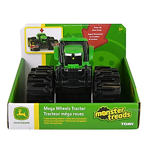 JOHN DEERE TOMY Monster Treads Mega Monster Wheels Tractor, Green/Yellow/Black