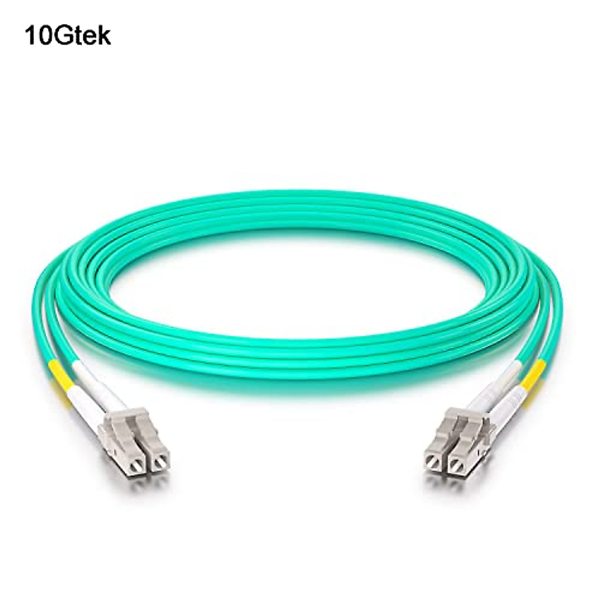 10Gtek Fiber Patch Cable - LC to LC OM3 10Gb/Gigabit Multi-Mode Jumper Duplex 50/125μm LSZH Fiber Optic Cord for SFP Transceiver, Aque, 1-Meter(3.3-ft)
