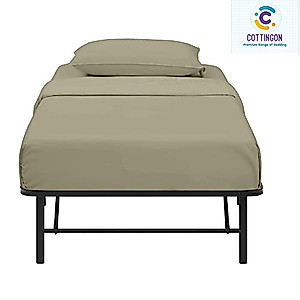 Cot Sheet 30" x 75",Cot Sheets Set- 400 TC Egyptain Cotton Sheet Set (4 PCs) Cot Size Mattress Sheets Fitted for Narrow Twin/Camp Bunk/Rv Bunk/Guest Bed/to fit Upto 4-7" deep Mattress - Beige Solid