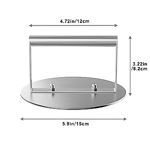 niffgaff Stainless Steel Burger Press, 5.5 Inch Round Burger Smasher, Nonstick Smooth Grill Press for Flat Top Skillet Grill Cooking, Flat Bottom Griddle Accessories Kit