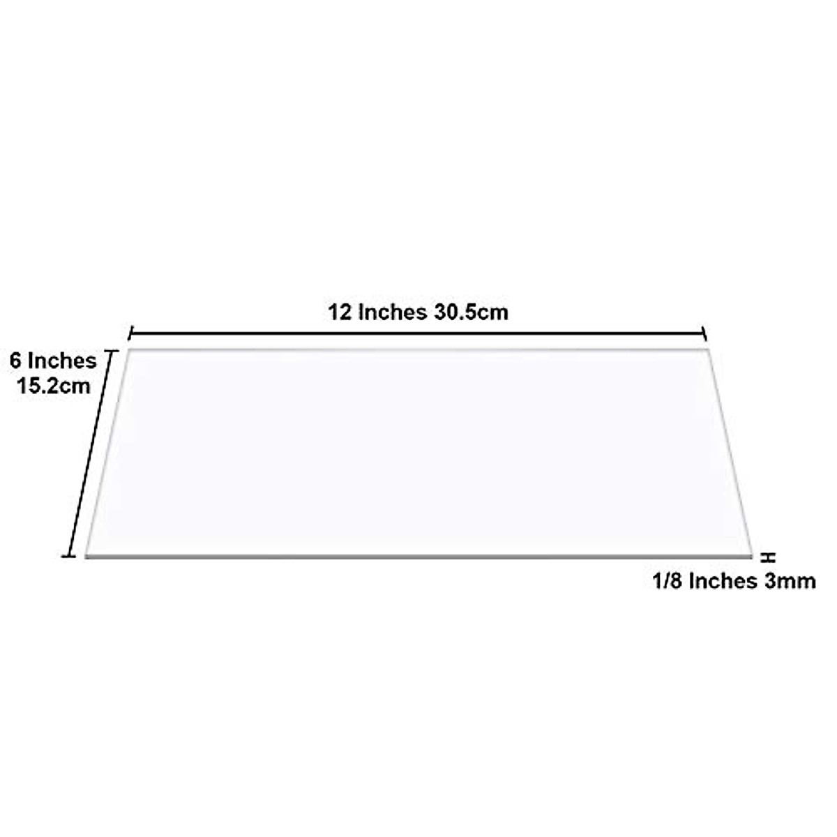 STYLEZONE Acrylic Plexiglass Plastic Sheet 6x12 Inches (2 Piece),1/8 Inch Thick Clear Cast Plastic Perspex Plate Panel for DIY Display Projects Craft