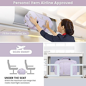 LOVEVOOK Large Travel Laptop Backpack for Women, 40L Carry On Backpack Flight Approved,Waterproof Suitcase Backpacks with 3 Packing Cubes, Daypack Business College Weekender Overnight, Light Purple