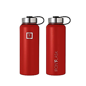 IRON °FLASK Sports Water Bottle - 32 Oz, 3 Lids (Spout Lid), Leak Proof, Vacuum Insulated Stainless Steel, Double Walled, Thermo Mug, Metal Canteen
