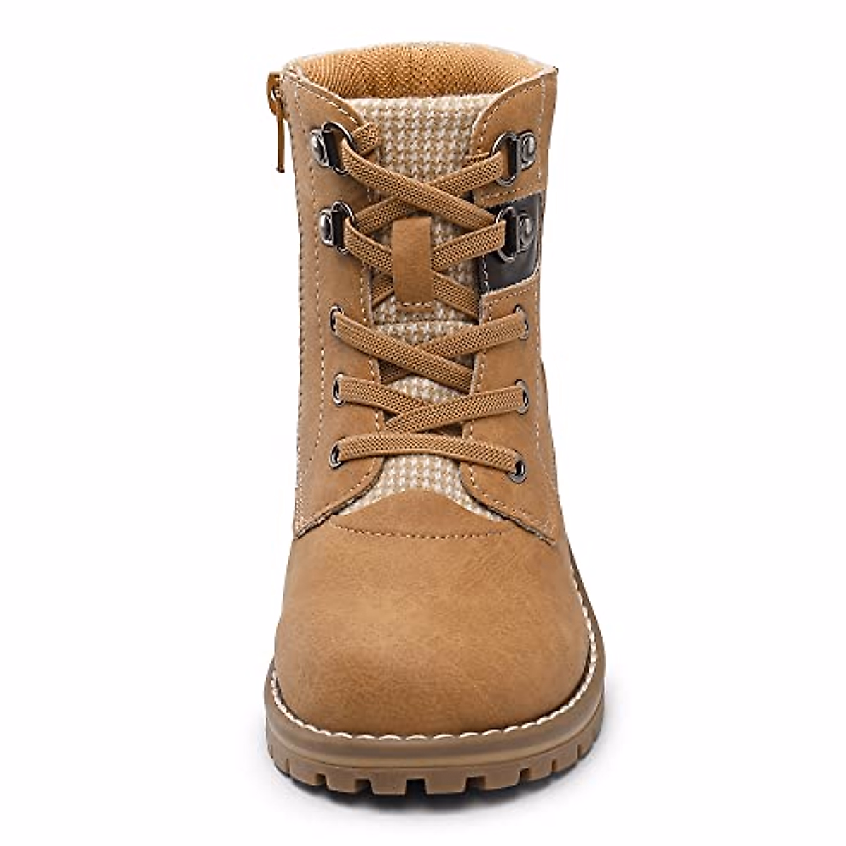 Bruno Marc Boys Girls Ankle Boots Side Zipper Outdoor Comfort Autumn Winter Casual Lace Up Combat Boots,Brown,Size 5 US Big Kid SBBO222K