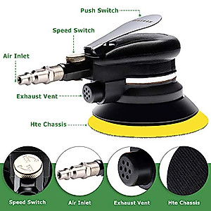 DFESKAH Air Random Orbital Sander,5"Air Sander,Dual Action Pneumatic Sander