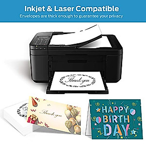 Ohuhu Blank White Cards and Envelopes 100 Pack, 5 x 7 Heavyweight Folded Cardstock and A7 Envelopes for DIY Christmas Greeting Cards, Wedding, Birthday, Invitations, Thank You Cards & All Occasion