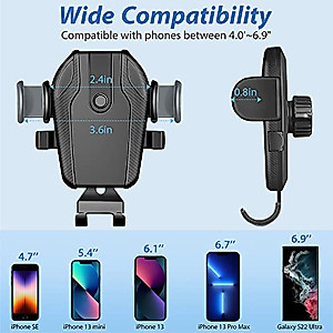 Sancore Dashboard Phone Mount for Car - Adjustable Arm Car Phone Holder Air Vent, Windshield 3 in 1 Cell Phone Mount Compatible with iPhone 14 13 12 Pro Max, Galaxy S20 S21 S22 Ultra