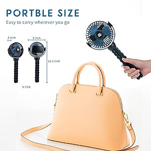 Yorraka Upgraded Stroller Fan Clip On for Baby, Portable Fan with Flexible Tripod, 4000mAh Battery Powered Car Seat Fan with Dual 360°Rotation for Treadmill Crib Travel, Baby Summer Essentials (Black)