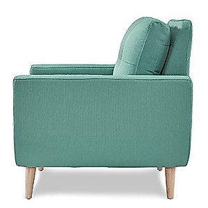 Lexicon Mckinley Tufted Fabric Loveseat with 2 Pillows, 67.5" W, Teal