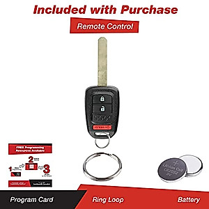KeylessOption Keyless Entry Remote Fob Uncut Ignition Car Key for Honda Fit CR-V HR-V Crosstour