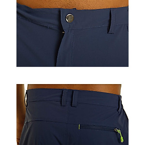 LACSINMO Men's Below Knee Shorts Quick Dry 3/4 Hiking Long Walking Shorts Summer Thin Capris with 4 Zipper Pockets Royal Blue