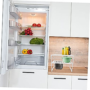 SOLUSTRE Sink Rack Water Trough Cabinet Storage Shelf White Storage Shelves Under Sink Organizer Drawer Kitchen Storage Rack Home Organizing Rack Pp, Stainless Steel White Storage Organizer