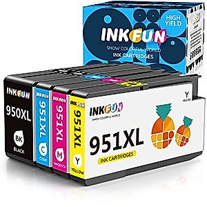 INKFUN HP 950XL 951XL 950 951 Compatible Ink Cartridges Replacement for for Officejet Pro 8610 8600 8620 8630 8640 8660 8100 8615 8625 251dw 276dw Printer 4-Packs