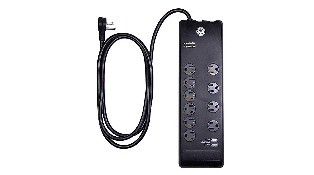 GE UltraPro Surge Protector with 10 Outlets & USB Charging