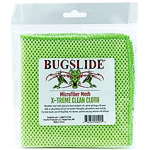 Bugslide Microfiber Mesh X-Treme Cleaning Cloth - Cleans and Polishes all Vehicle Surfaces without Scratching, Waffle Weave for Extra Cleaning Power, Use with all Bugslide Cleaning Products