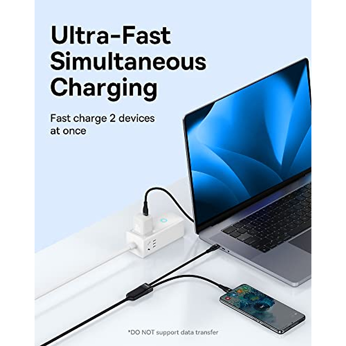 Baseus USB C Cable 100W 4.9FT 5A Type C Charger Cable Fast Charging 2 in 1 Multi Charging Cable, Nylon Braided USB C to USB C Cable for AIR/Mini 6 MacBook Galaxy S22 21 S10 Note