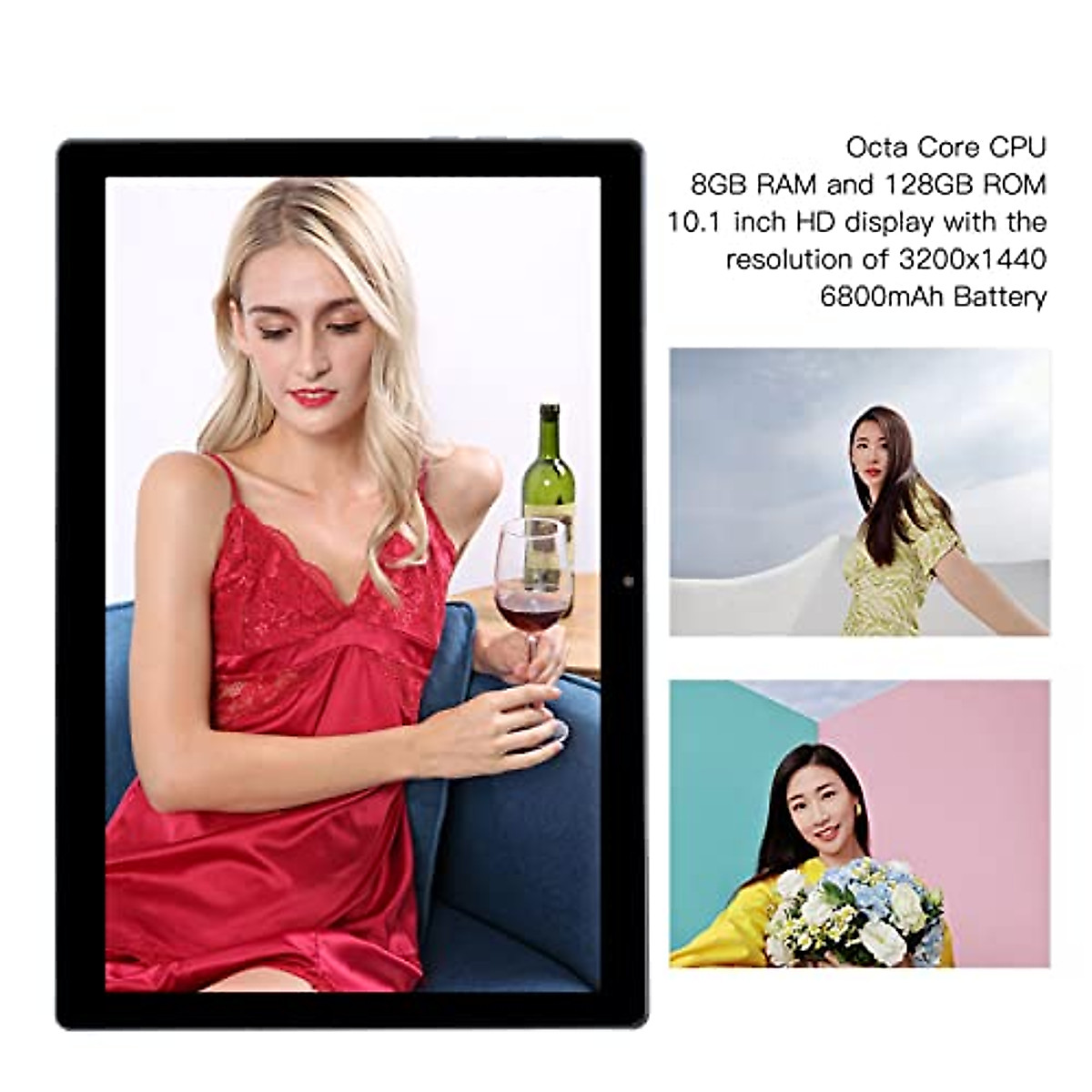 Naroote 10.1 Inch Tablet 8GB RAM 128GB ROM 100-240V Tablet PC Dual Card Dual Standby for Android 12 for Writing (US Plug)