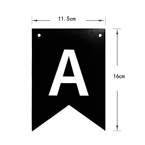 Black Happy Birthday Banner Theme Birthday Party Supplies Garland Decorations Birthday Signs Nursery Hanging Decor 13pcs