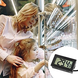 Alinan 6pcs Embedded Digital LCD Thermometer Temperature Monitor with External Probe for Fridge Freezer Refrigerator Aquarium (Fahrenheit) Black 1 Meter
